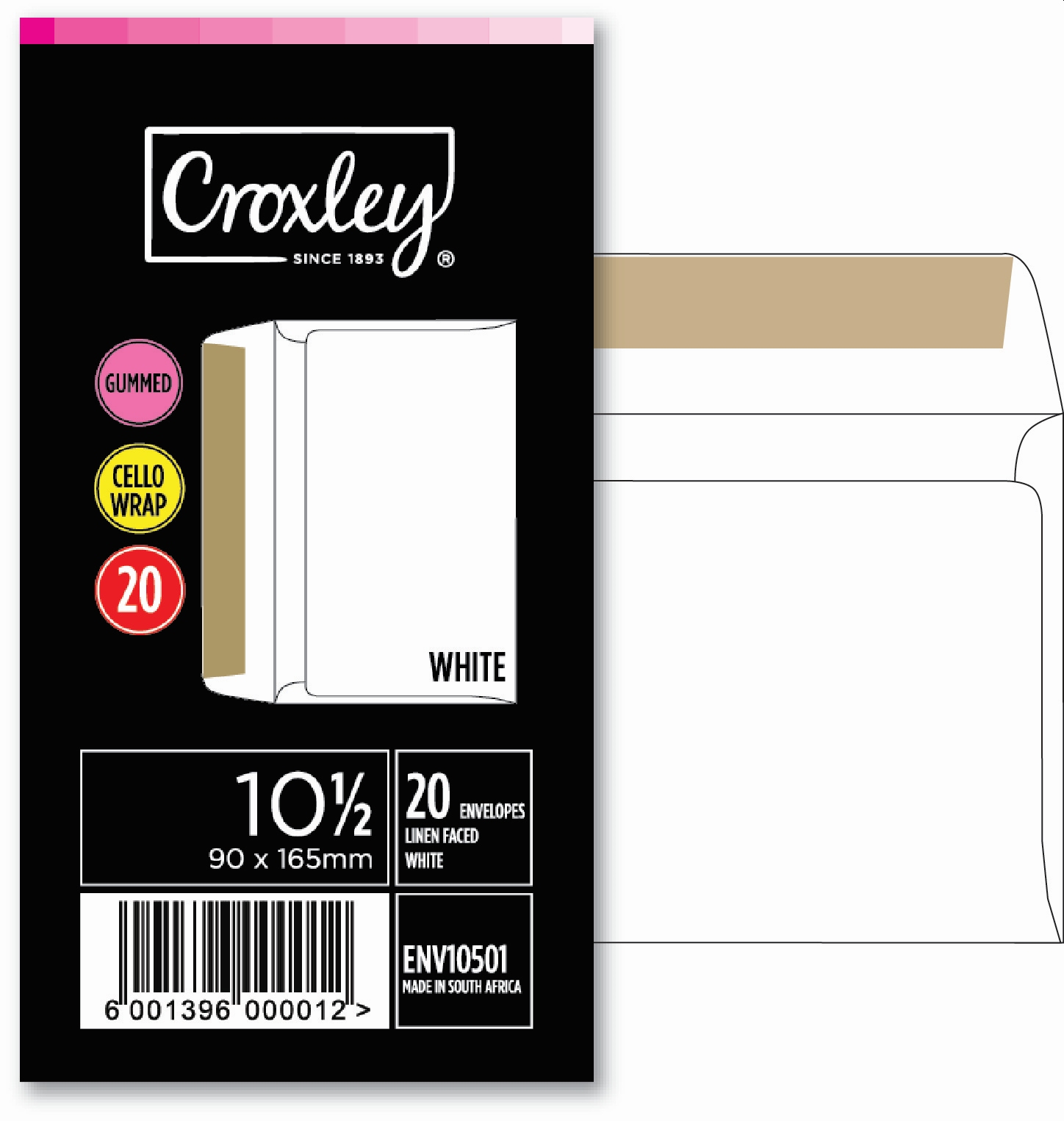 CROXLEY JD 10 and a Half Linen Faced White Gummed Envelopes | Croxley SA