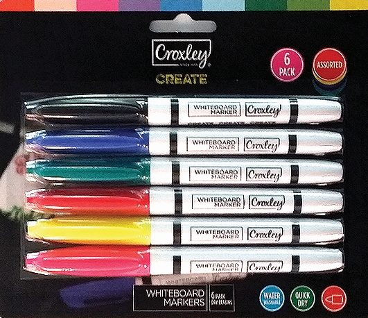 CROXLEY CREATE Whiteboard Markers pack of 6 Assorted Colours | Croxley SA