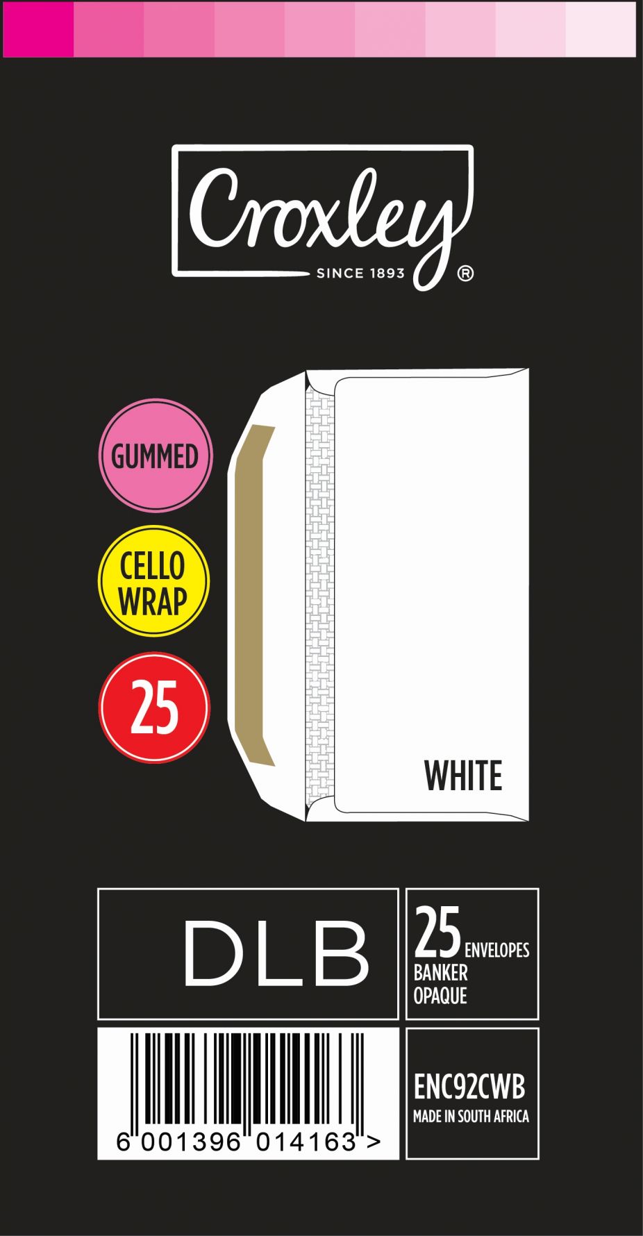 CROXLEY JD92CWBC DLB (Banker) White Gummed Envelopes - Cello | Croxley SA