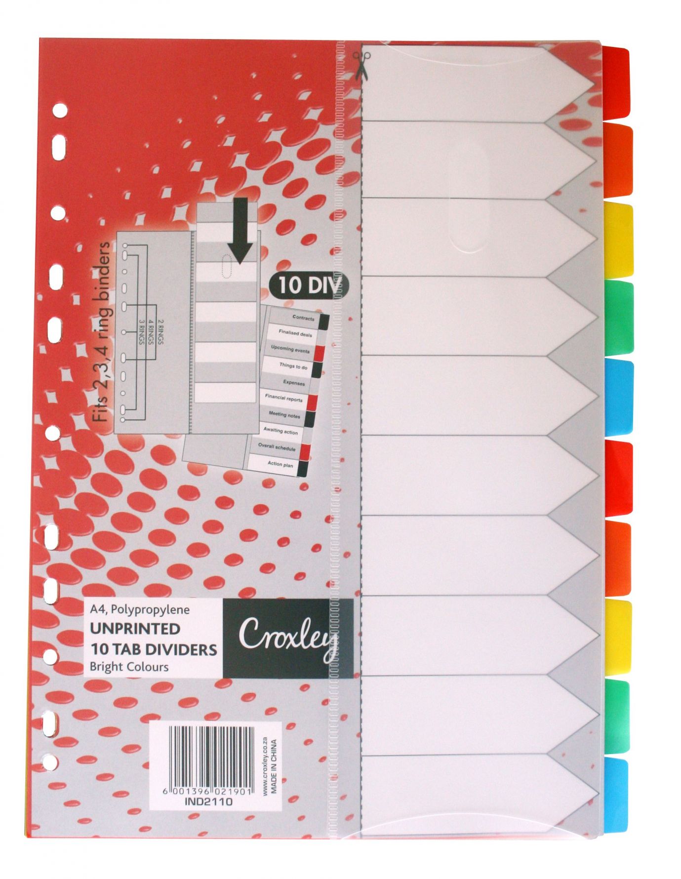 CROXLEY Indices Polypropylene - Unprinted 10 Divider Set & I | Croxley SA