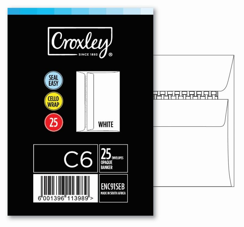 CROXLEY JD91SEB C6 White Seal Easi Envelopes - Cellowrapped | Croxley SA