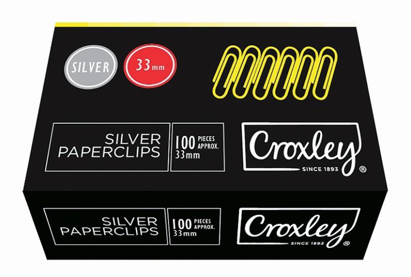 CROXLEY 33mm Silver Paper Clips 100's | Croxley SA