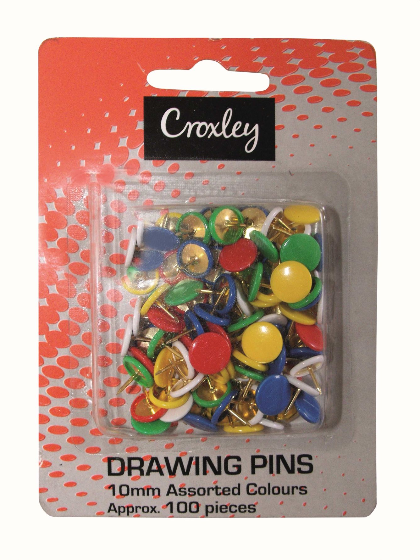 CROXLEY 11mm Drawing Pins (Assorted Colours) (Blister Pack o | Croxley SA