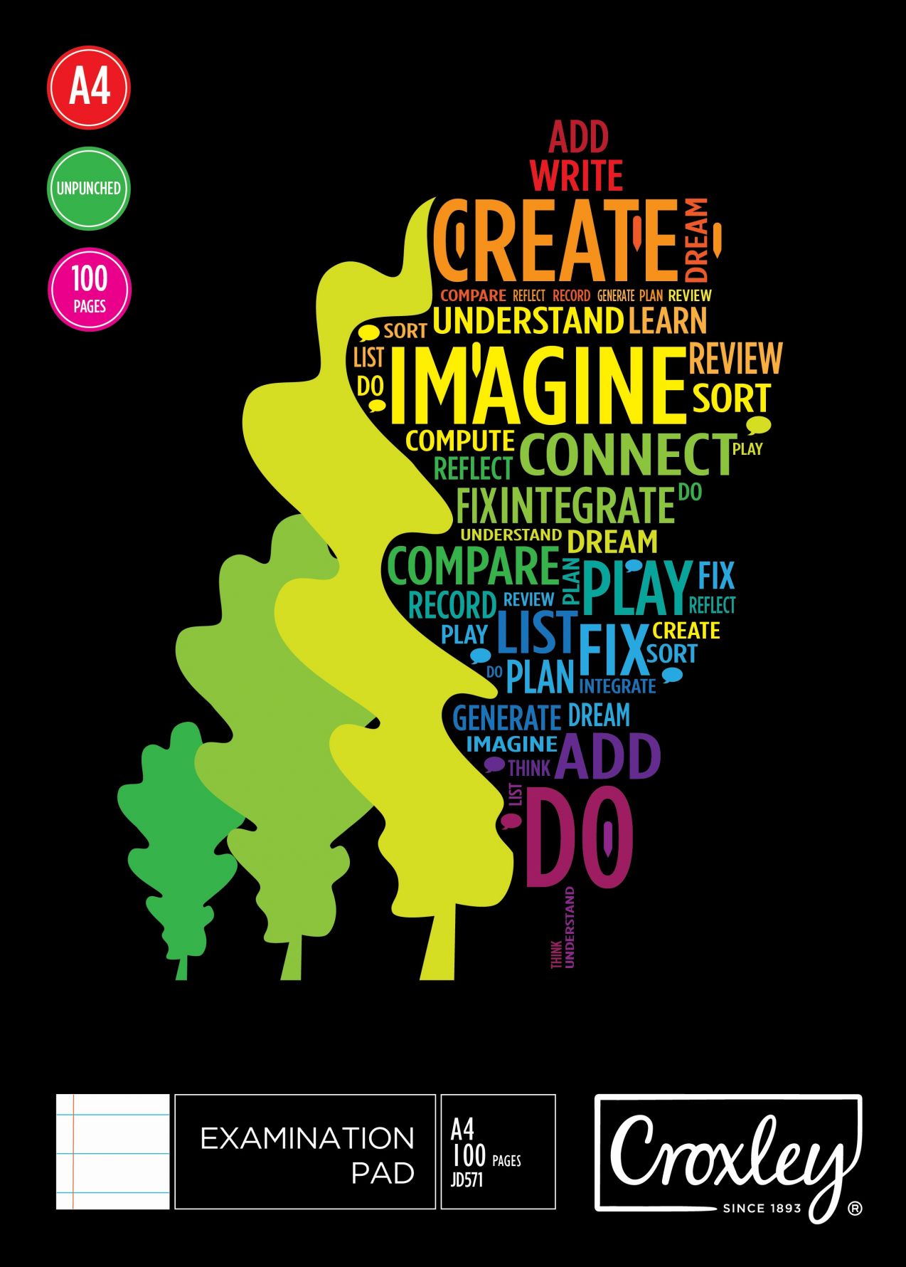 CROXLEY JD571 100 Sheet Unpunched & Ruled Feint & Margin A4 | Croxley SA