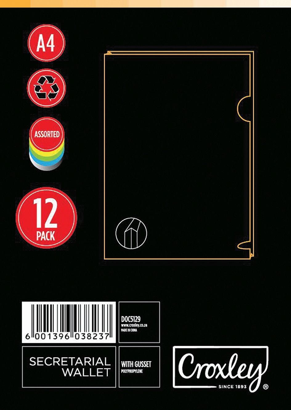 CROXLEY A4 Secretarial Folder Assorted Colours Pack 10 | Croxley SA
