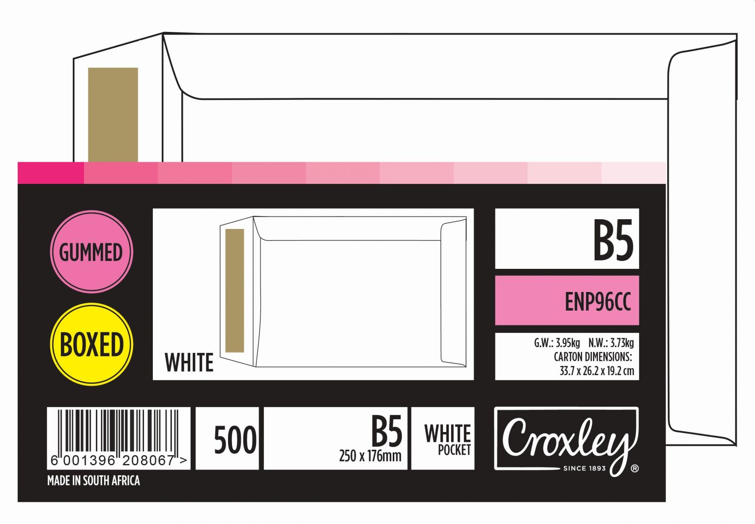 CROXLEY JD96CC B5 White Gummed Envelopes - Unbanded | Croxley SA