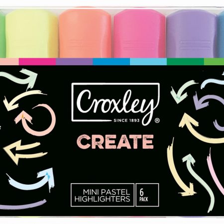 CROXLEY CREATE Assorted Pastel Highlighters 4 Carded | Croxley SA