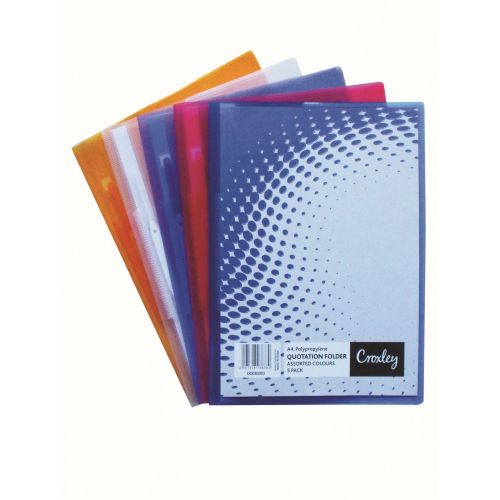 CROXLEY A4 PVC file Assorted Pack of 12 | Croxley SA