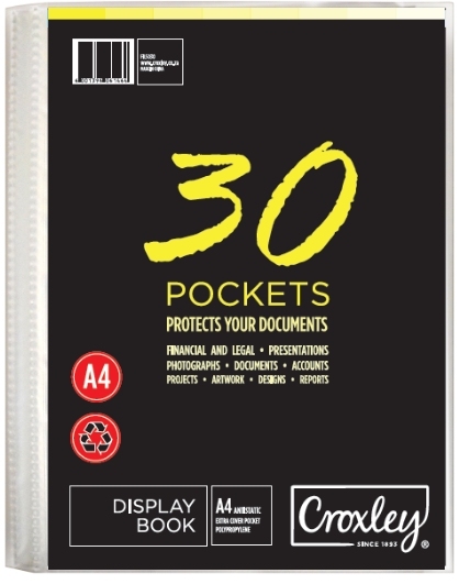 CROXLEY Display File - A4 - 30 Pocket - Hard Case Cover | Croxley SA