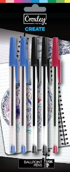 CROXLEY CREATE BallPoint Pens Standard Assorted Pack of 5 | Croxley SA