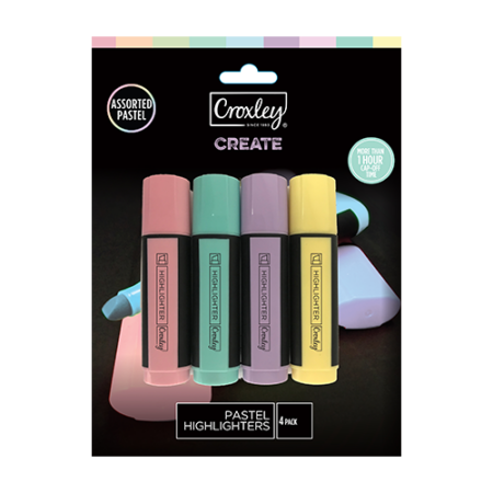 CROXLEY CREATE Assorted Highlighters 4 Carded | Croxley SA